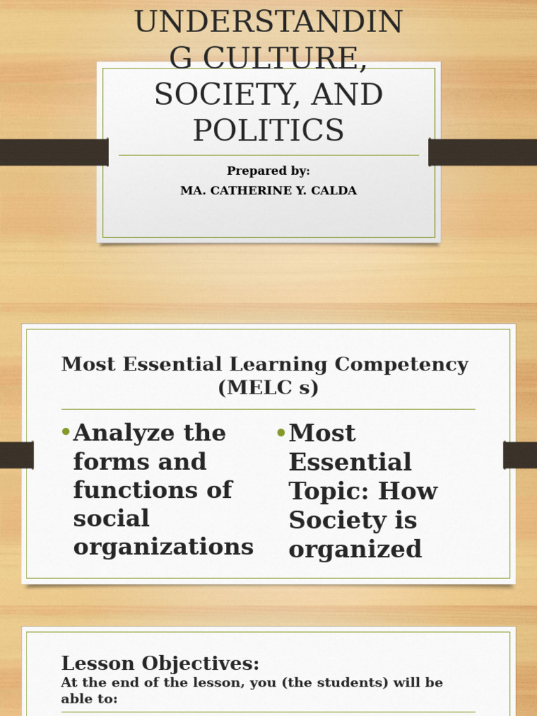 How Society Is Organized (PPT) Ucsp | PDF | Social Group | Attitude ...