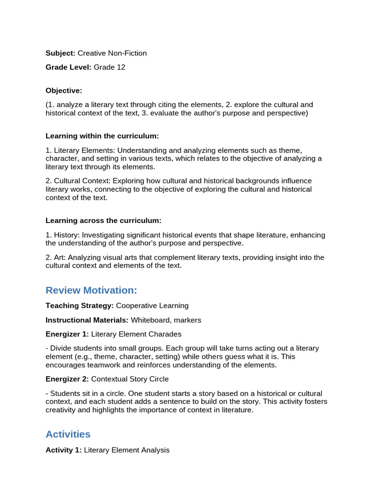 Non-Fiction 5 | PDF | Narrative | Analysis