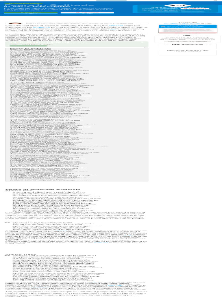 Fears in Solitude by Samuel Taylor Coleridge - Poem Analysis | PDF | Poetry