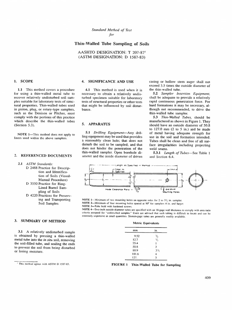 Aashto T 207-87 | PDF