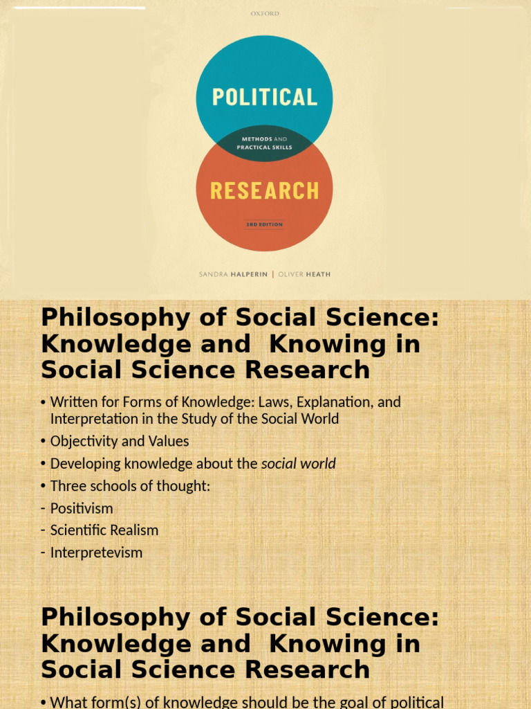 2 - Philosophy of Social Science Knowledge and Knowing in Social Science Research | PDF ...
