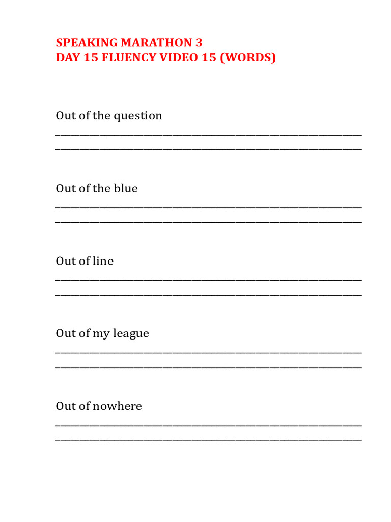 Fluency Words Day 15 | PDF