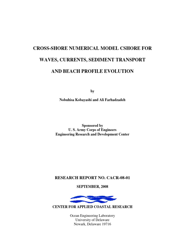 CSHORE Model for Coastal Erosion Analysis | PDF | Beach | Levee