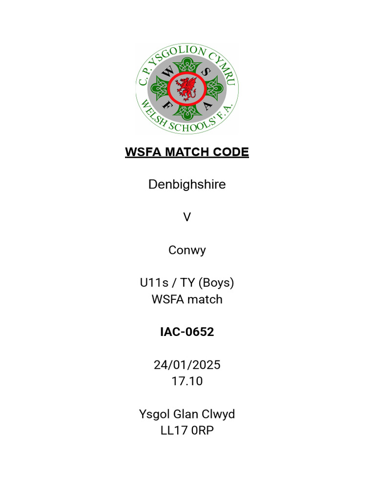 WSFA Match Code-4 | PDF