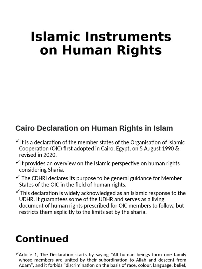 Islamic Instruments On Human Rights | PDF | Government | Human Rights