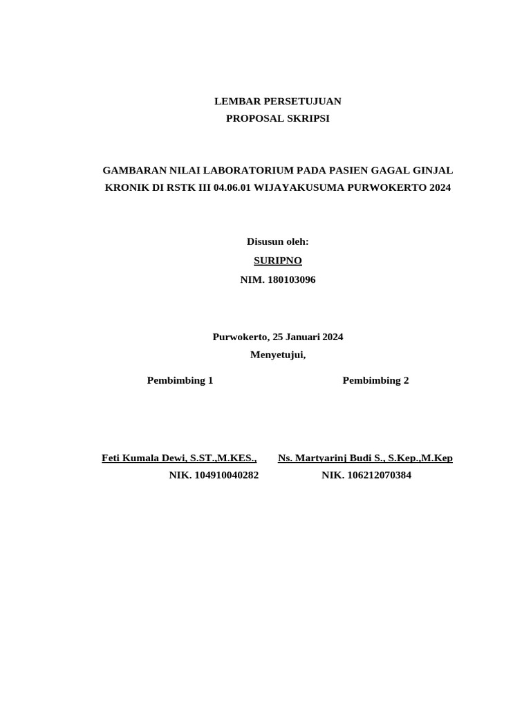 Lembar Persetujuan Proposal | PDF