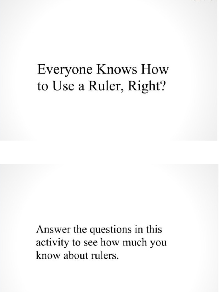 Ruler reading | PDF