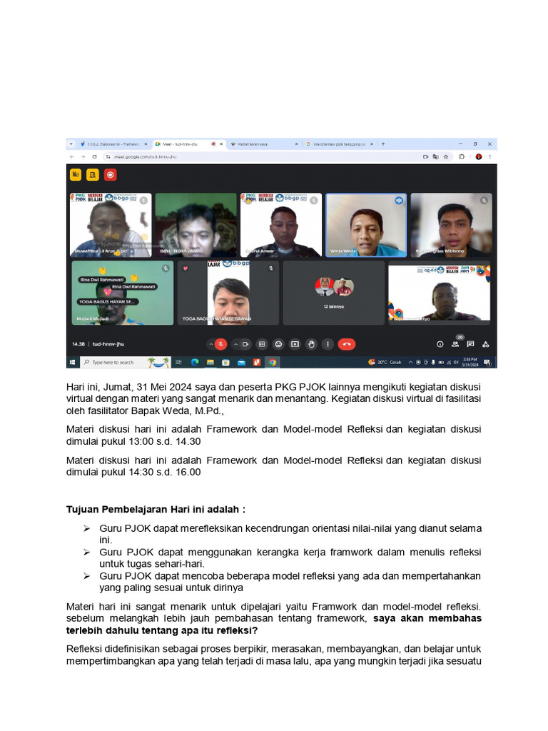 Model Refleksi untuk Guru PJOK | PDF