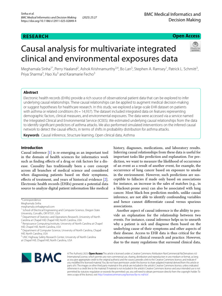 Causal Analysis For Multivariate Integrated Clinic | PDF | Bayesian Network | Causality