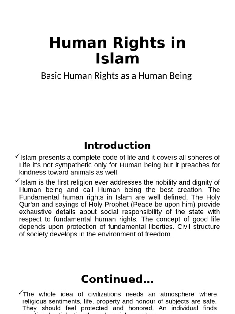 Human Rights in Islam Explained | PDF | Knowledge | Quran