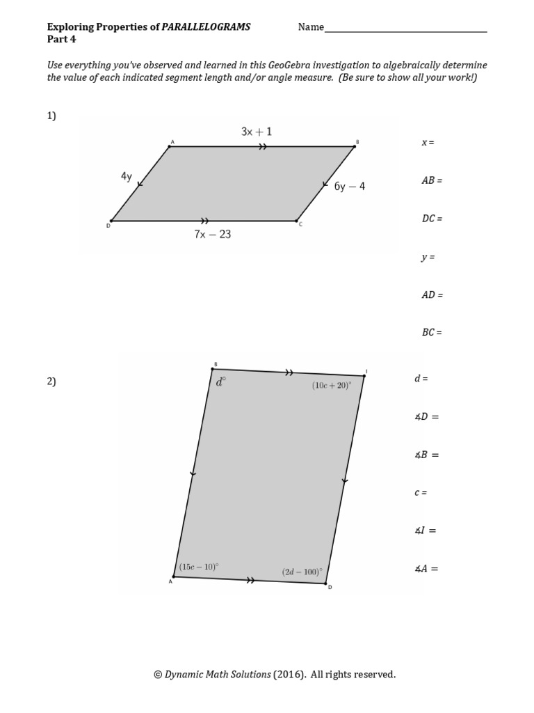 Lesson 6-3 Worksheet | PDF | Mathematics | Euclidean Geometry