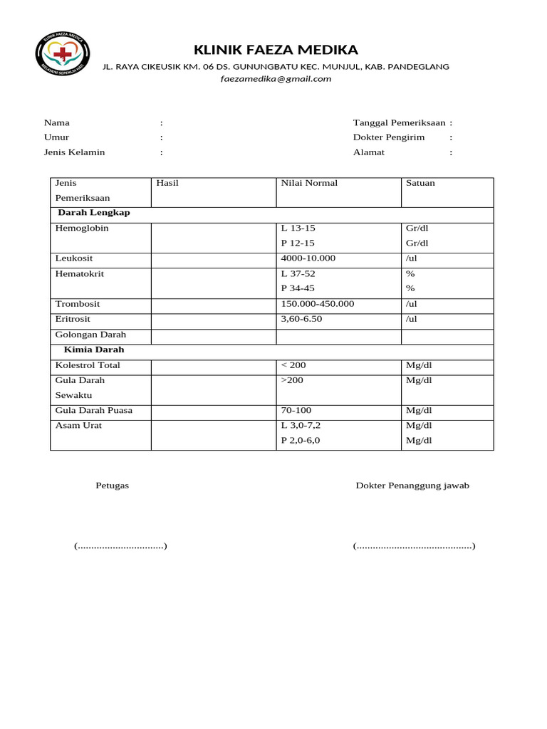 Hasil Lab Klinik | PDF
