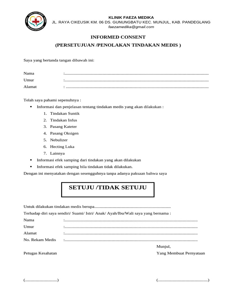 Informed Consent Klinik | PDF