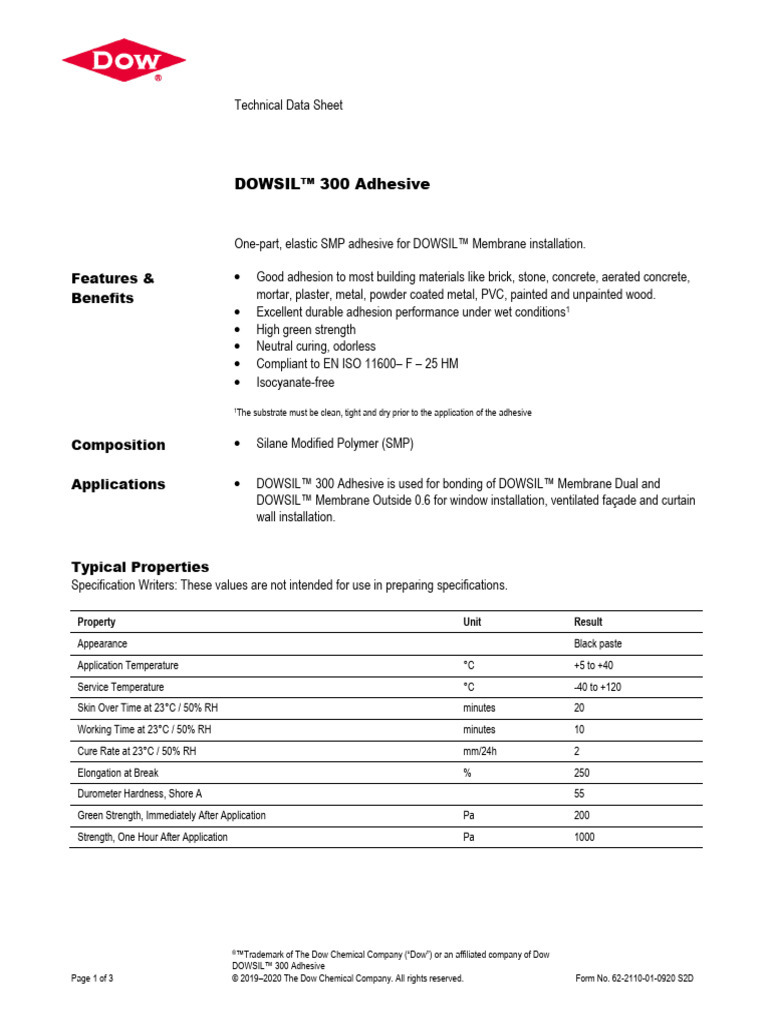 dowsil-300-adhesive | PDF | Adhesive | Packaging And Labeling
