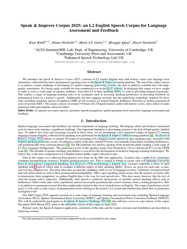 2412.11986v2 | PDF | Second Language | Speech Recognition