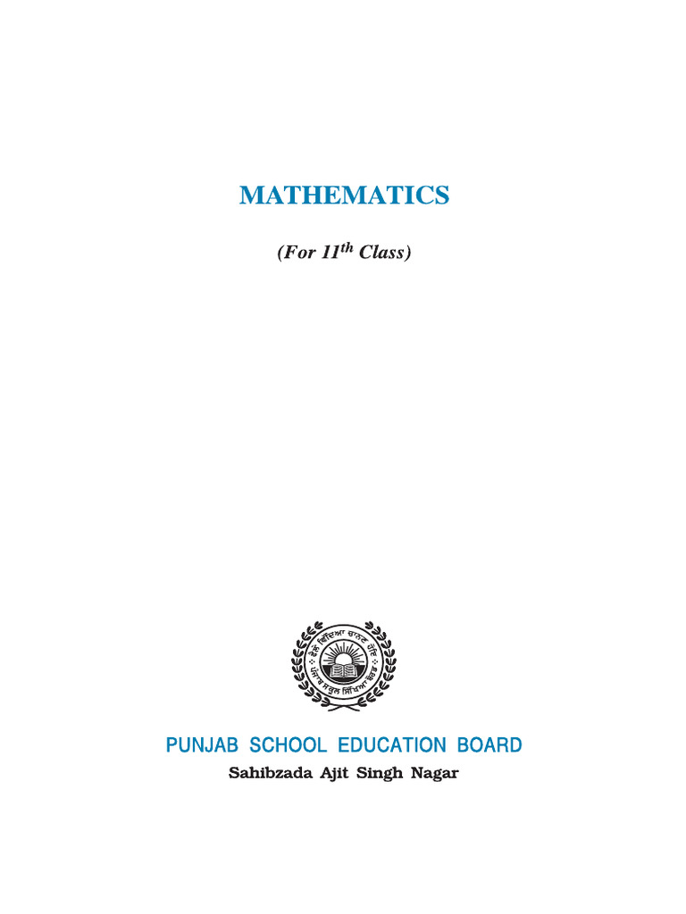 PSEB Class 11 Math English Textbook Chapter 1 | PDF