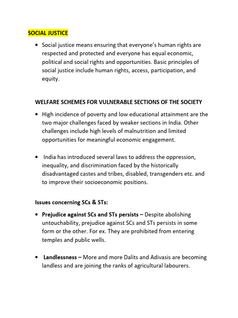 Upsc 0MPSC GS 2 Social Justice | PDF | Dalit