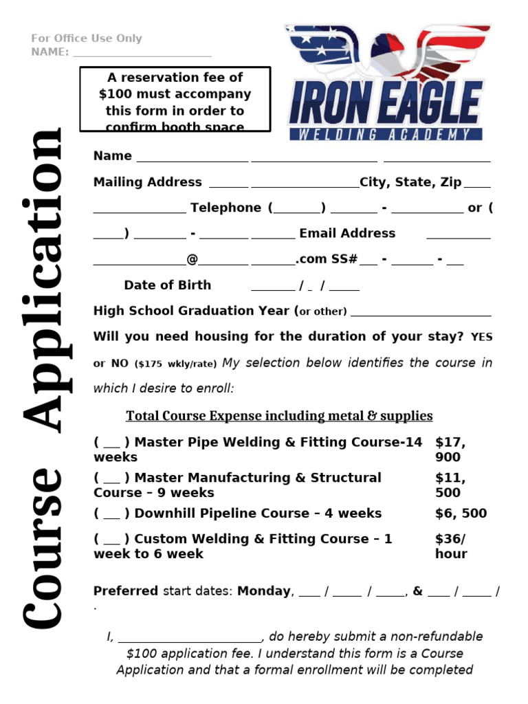 IEWA Course Application | PDF