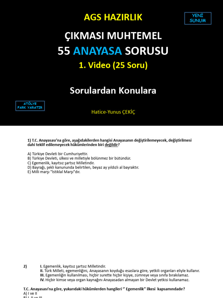 Anayasa - 1 | PDF
