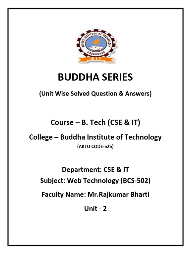 Unit - 2 Web Technology | PDF | Html Element | Html