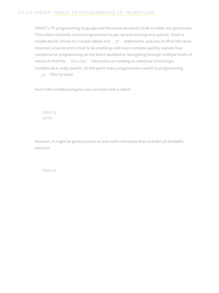 FANUC TP Programming Tips | PDF | Engineering | Computer Engineering