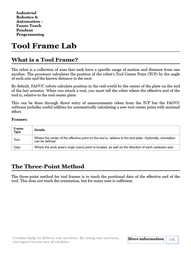FANUC Tool Frame Programming Guide | PDF | Computing