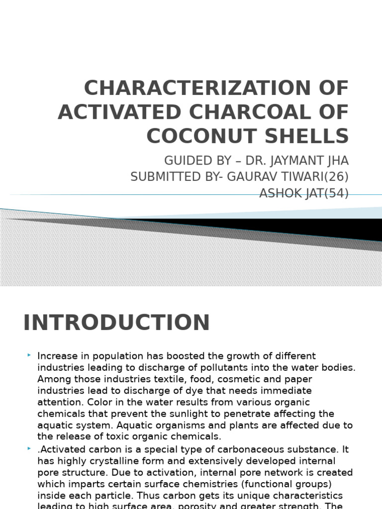 Characterization of Activated Charcoal of Coconut Shells | PDF