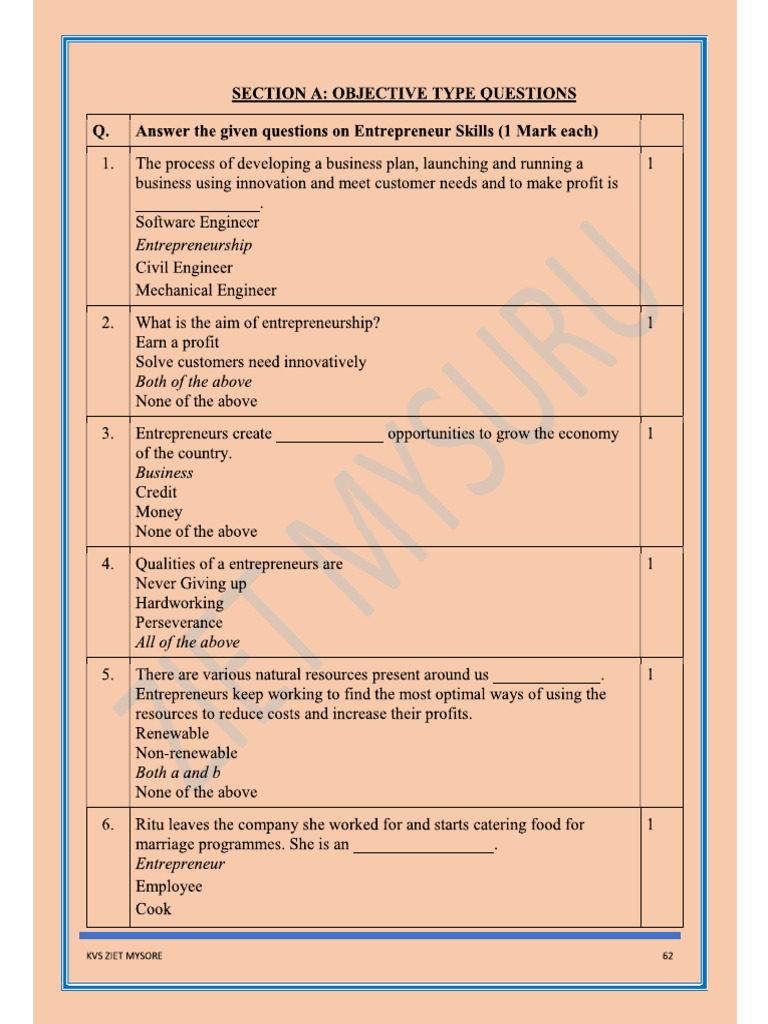 Class-10 ENT SKILL | PDF
