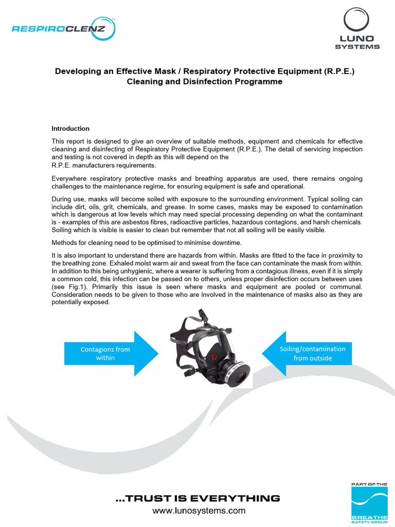 Effective Cleaning and Disinfection of Respiratory Protective Equipment ...