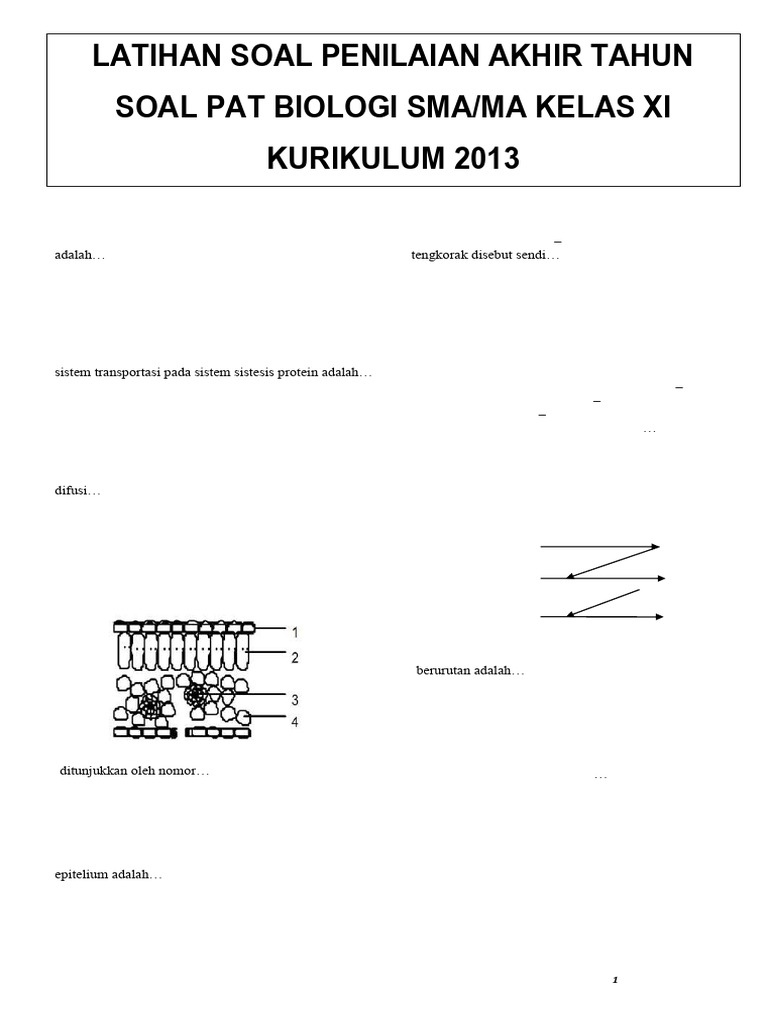 16 Naskah Soal PAT Biologi XI (1) | PDF
