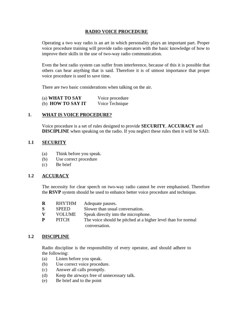 Radio Voice Procedure | PDF | Transponder (Aeronautics ...