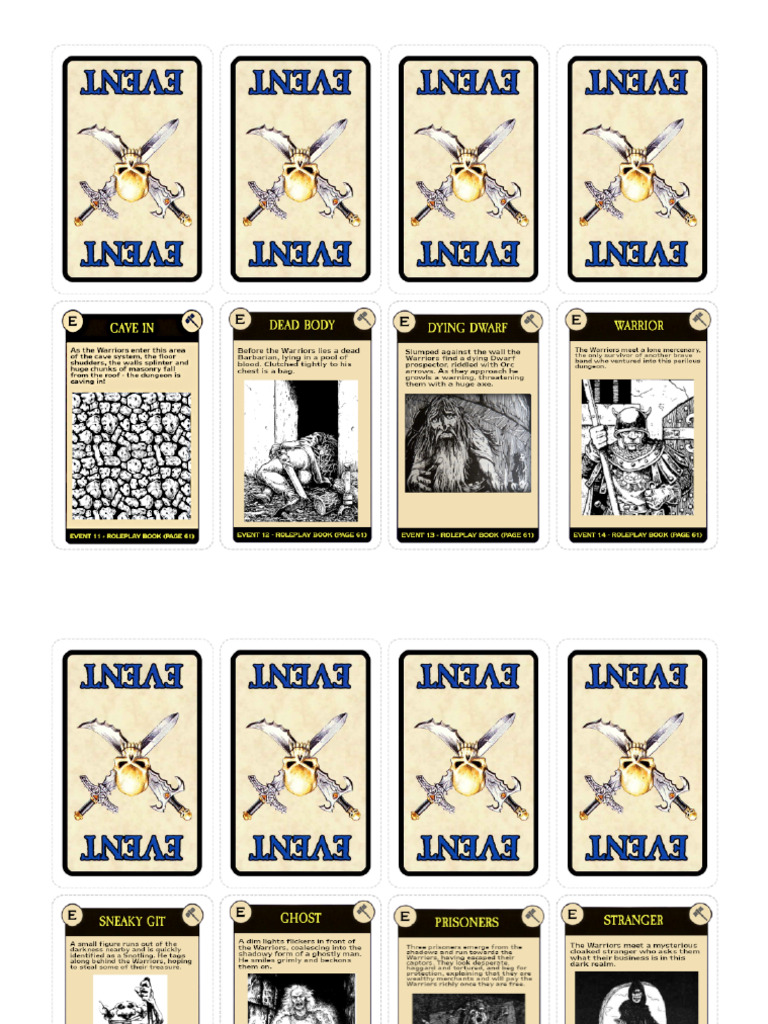 Role Play Book Event Cards | PDF