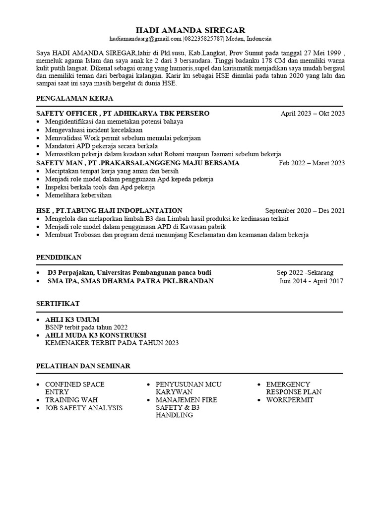 Hadi Amanda SRG | PDF