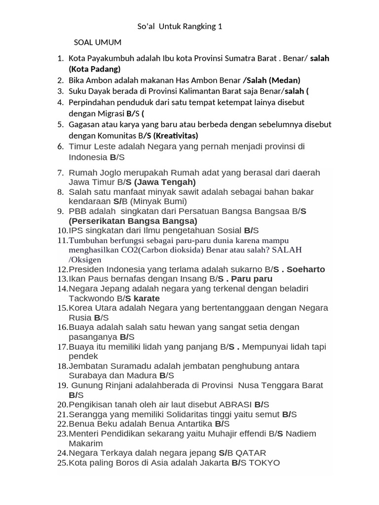 Soal Rangking 1 | PDF