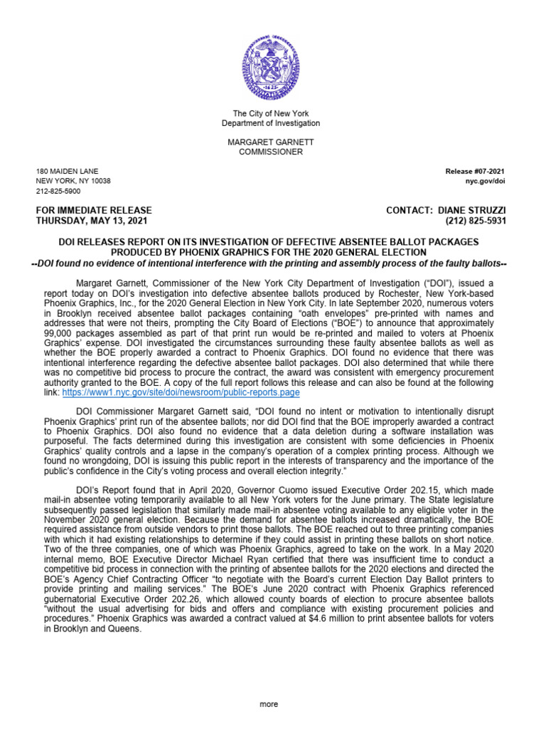 07AbsenteeBallots 5132021 | PDF | Absentee Ballot | Elections