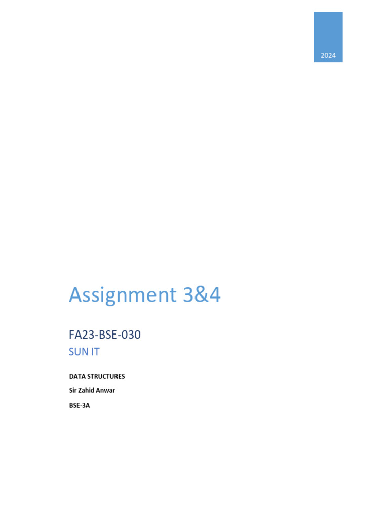 Assignment 3 4,FA23-BSE-030(Faiza Munir) | PDF | Computer Programming | Algorithms And Data ...