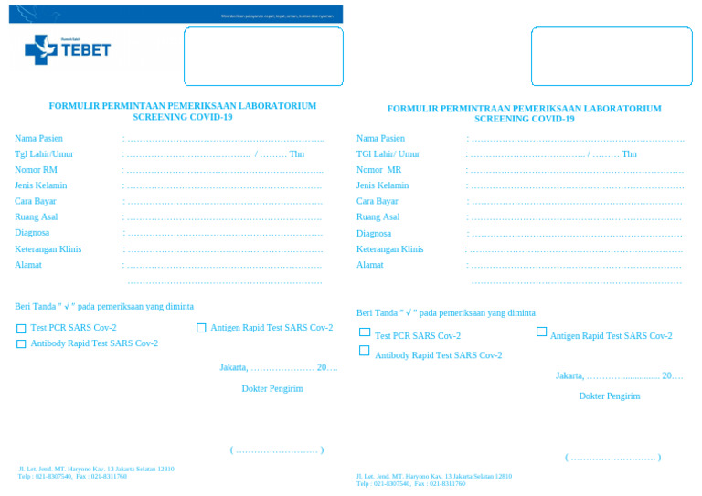 COVID-19 Lab Test Request Form | PDF