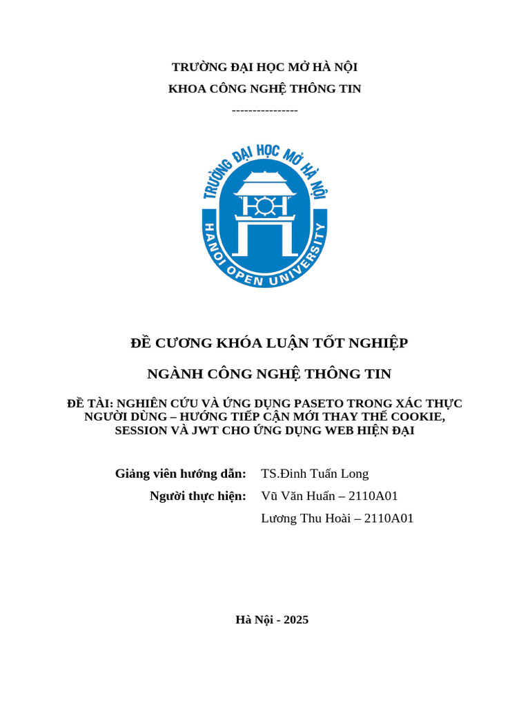 DeCuong - Vu Van Huan - Luong Thu Hoai | PDF