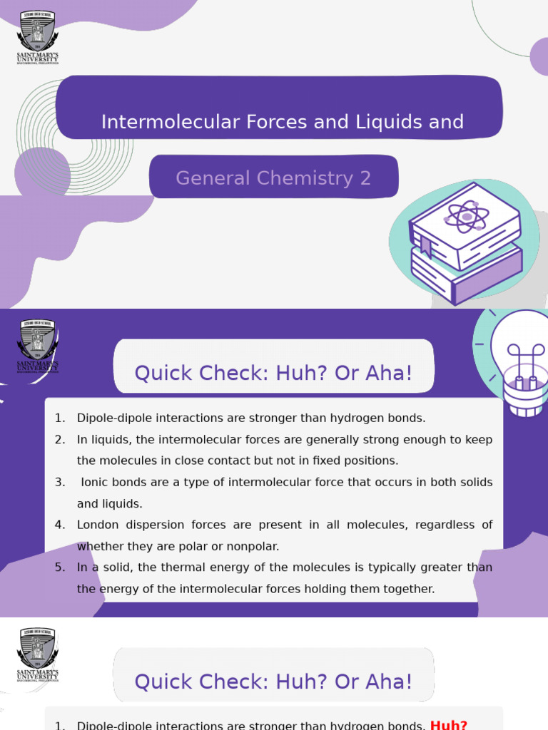 Intermolecular Forces in Chemistry | PDF | Intermolecular Force ...
