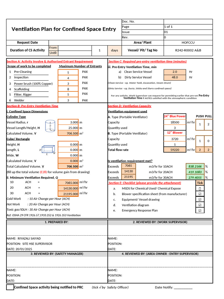R242-D-0006 Vantilation Calculation Sheet | PDF | Ventilation ...