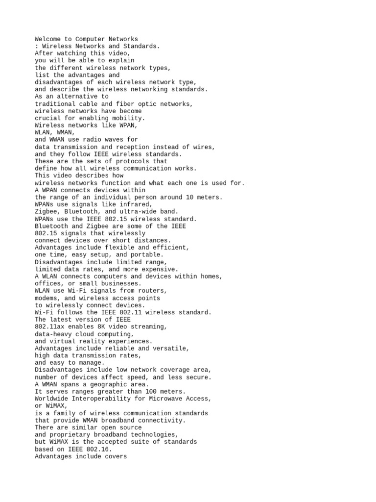 Computer Networks Wireless Networks and Standards - en | PDF | Computer Network | Wireless Network