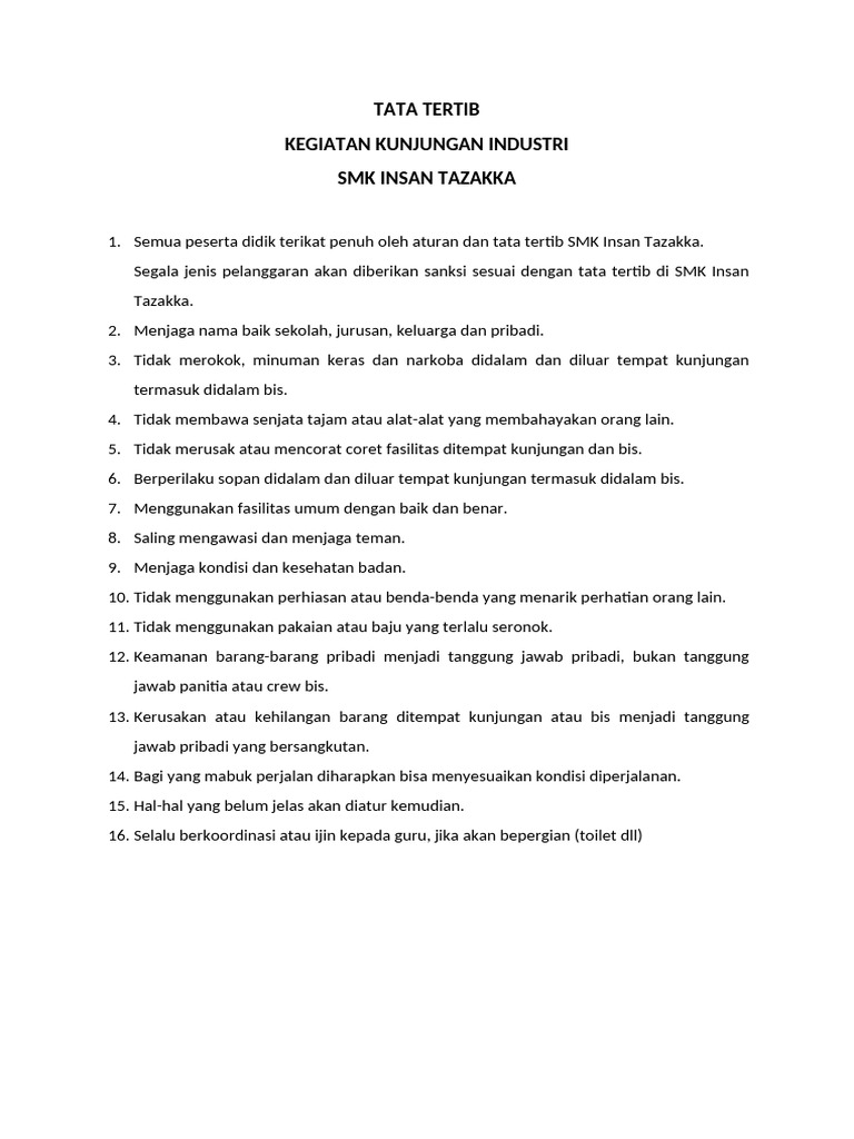 RUNDOWN KEGIATAN KUNJUNGAN INDUSTRI | PDF RUNDOWN KEGIATAN KUNJUNGAN INDUSTRI | PDF