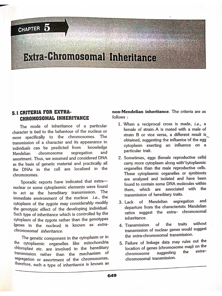 Extra Choromosomal Inheritance | PDF