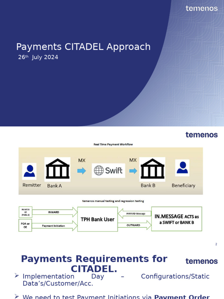 CITADEL Payments Implementation Plan | PDF | Financial Services | Financial Technology