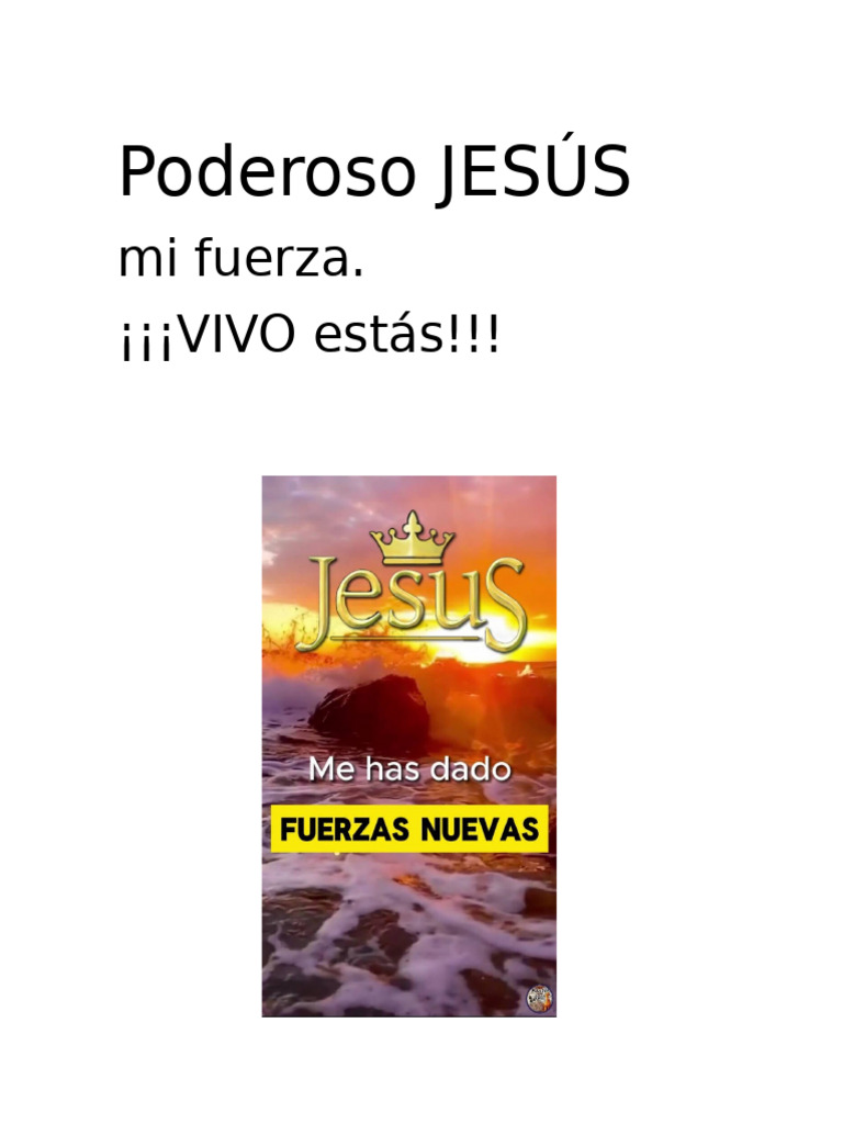 Jesús: Fuerza y Esperanza Viva | PDF