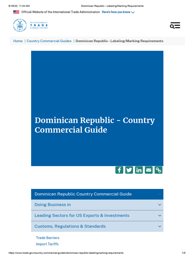Dominican Republic - Labeling - Marking Requirements | PDF | Exports ...