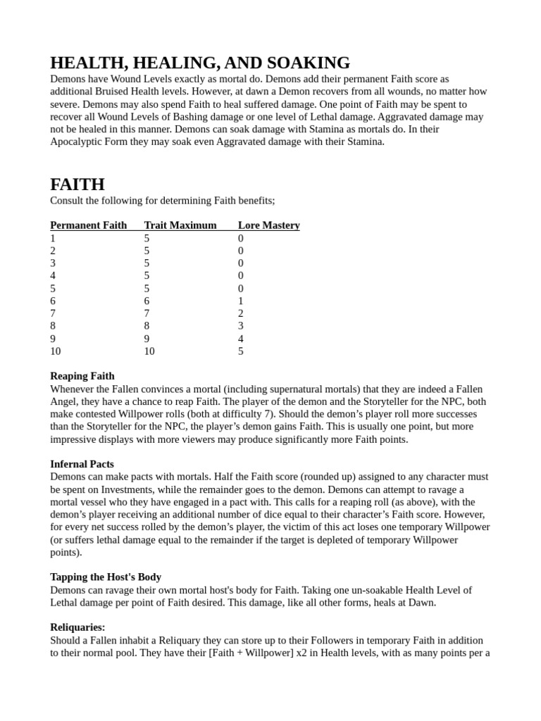 Demon the Fallen Systems | PDF | Demons