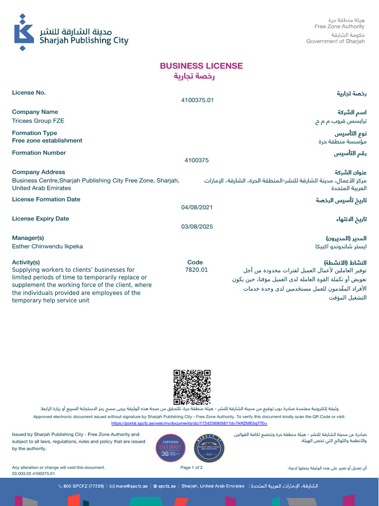 Tricees Business License | PDF | Business