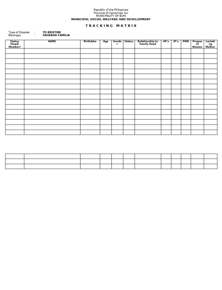 Tracking Matrix 2 | PDF