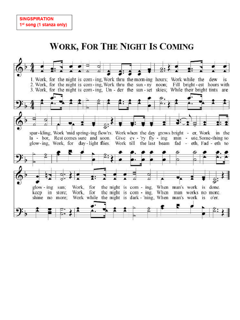Singspiration NBD Music - Sheets | PDF
